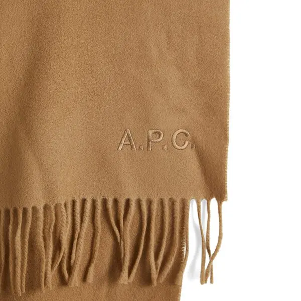 A.p.c. Ambroise Embroidered Scarf - Camel