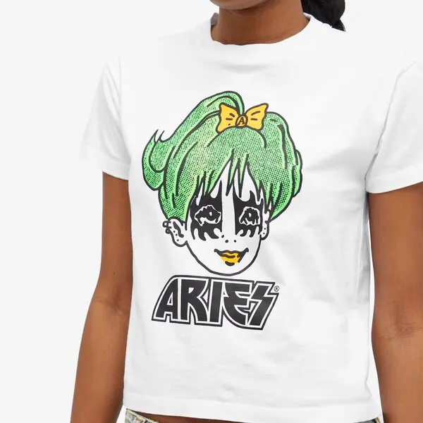Aries Kiss Graphic T-Shirt In White - 65% Off | Editorialist