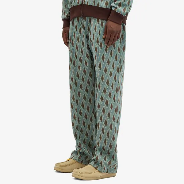 Needles Poly Jacquard Track Pants In Turquoise - 50% Off