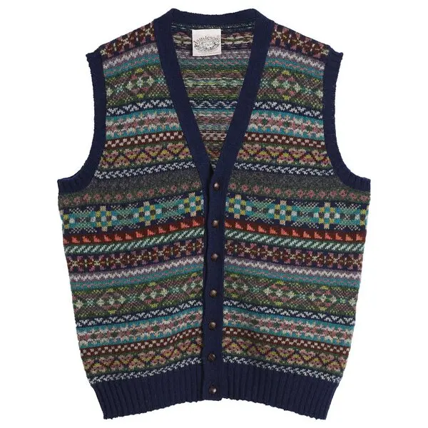 JAMIESON'S OF SHETLAND Fair Isle Button Through Vest