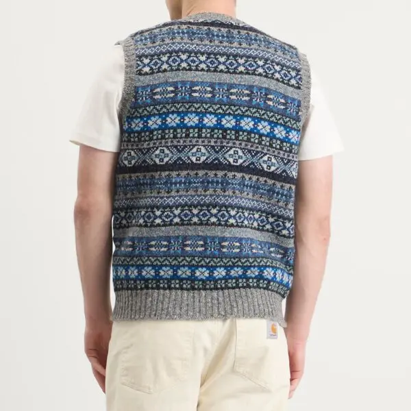 JAMIESON'S OF SHETLAND Fair Isle V-neck Vest