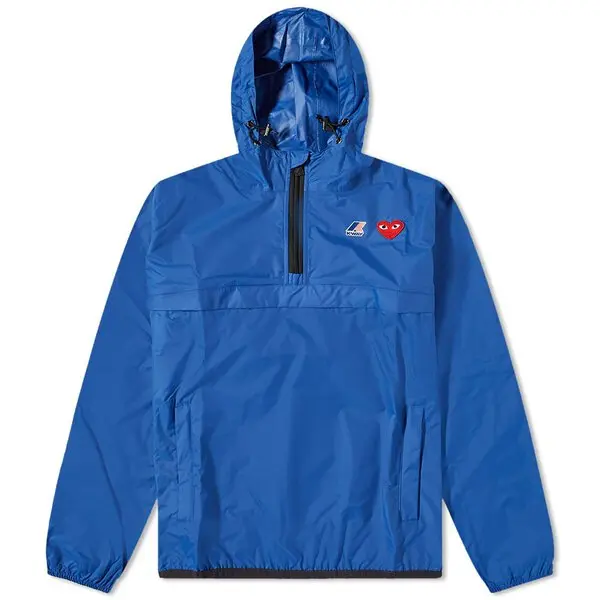 Play Comme Des Garcon X K-way Half Zip Packable Jacket - Blue