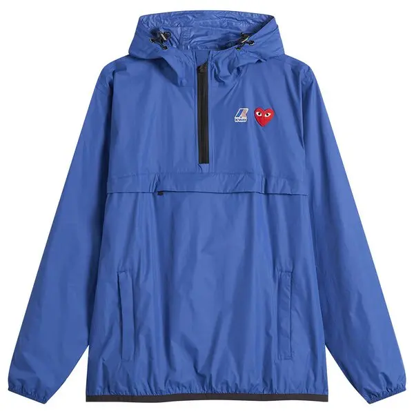 Play Comme Des Garcon X K-way Half Zip Packable Jacket - Blue