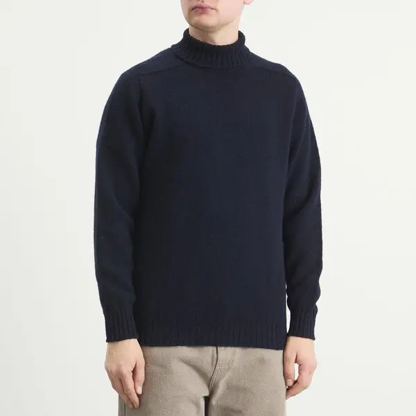 JAMIESON'S OF SHETLAND Roll Neck Knit - Dark Navy