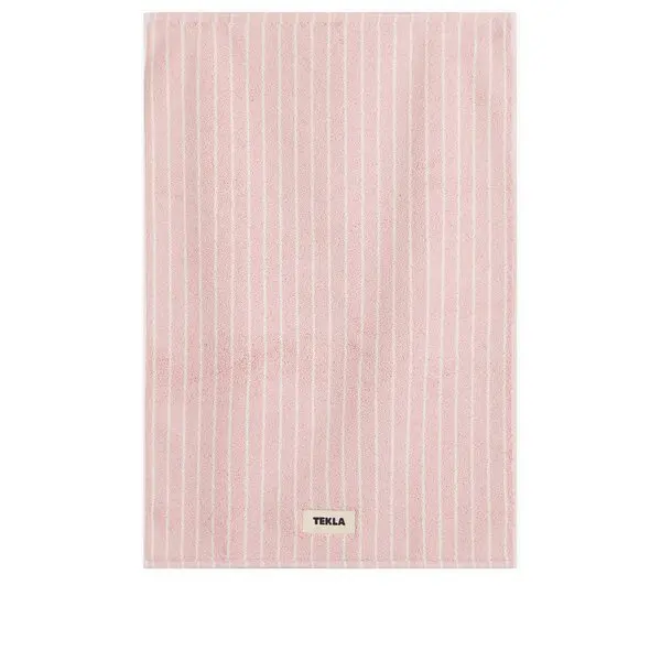 TEKLA Organic Terry Bath Mat - Shaded Pink Stripes