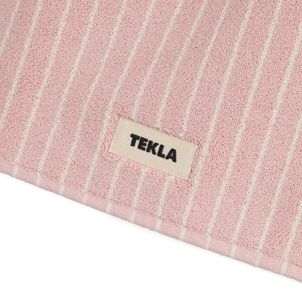 TEKLA Organic Terry Bath Mat - Shaded Pink Stripes