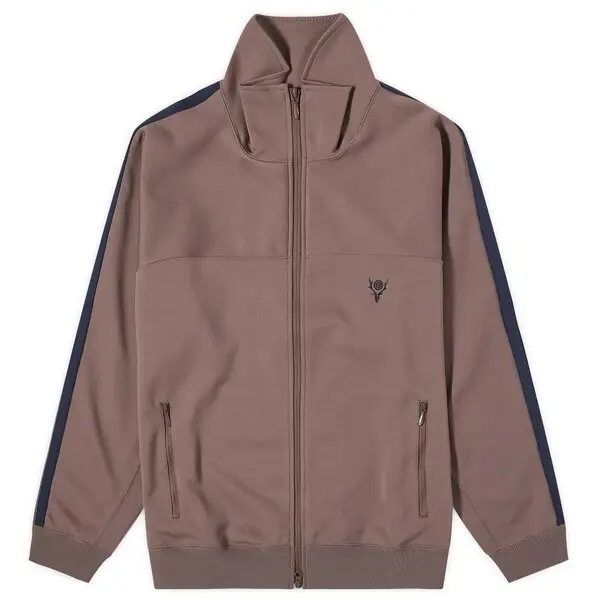 South2 West8 Trainer Track Jacket In Mocha - 40% Off | Editorialist