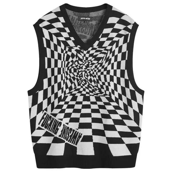 FUCKING AWESOME Warped Knit Vest - Black