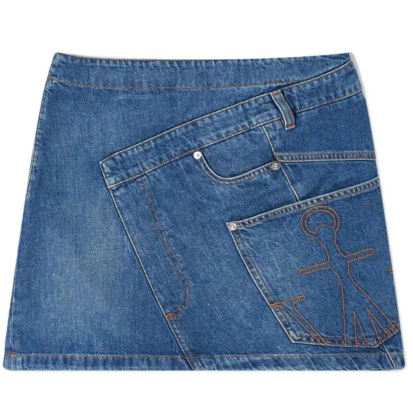 JW Anderson Twisted Denim Mini Skirt - Blue