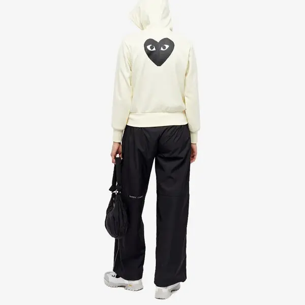 Play Comme Des Garcon Heart Full Zip Hoodie - Ivory