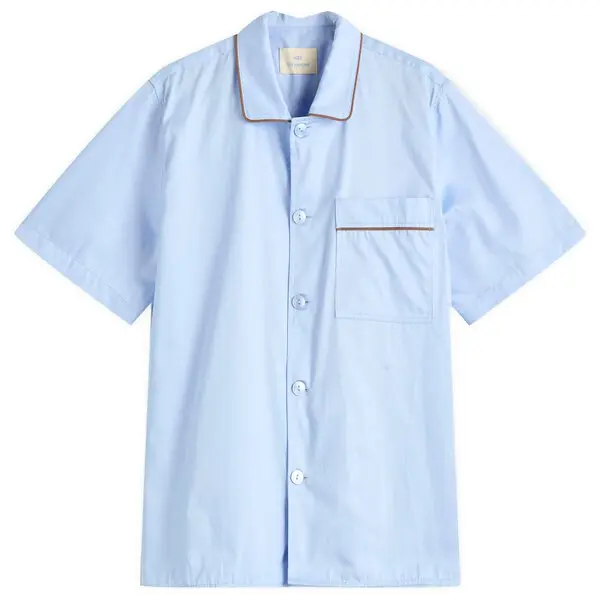 HAY Outline Short Pyjama Shirt - Soft Blue