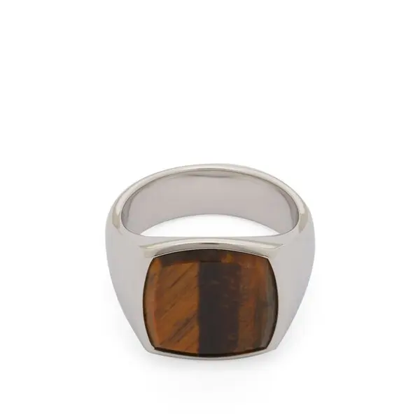 Tom Wood Cushion Tiger Eye Ring - Sterling Silver