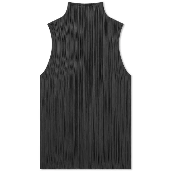 Issey Miyake Basics Pleated Vest In Black 30% Off Editorialist