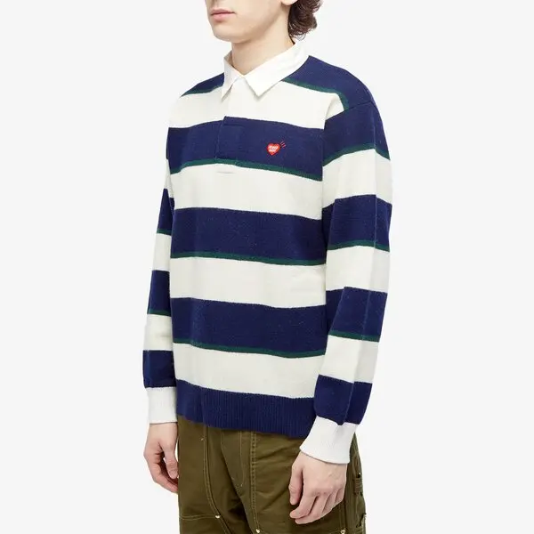 Human Made Rugby Knit Sweater In Navy - 45% Off | Editorialist