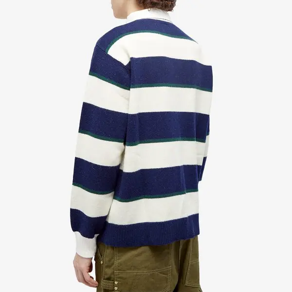 Human Made Rugby Knit Sweater In Navy - 45% Off | Editorialist