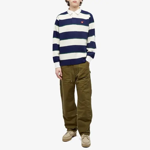 Human Made Rugby Knit Sweater In Navy - 45% Off | Editorialist