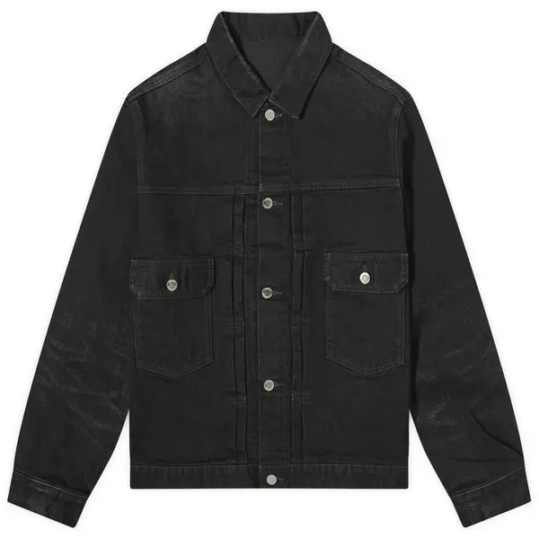 Uniform Experiment Damaged Denim Trucker Jacket In Black - 55% Off