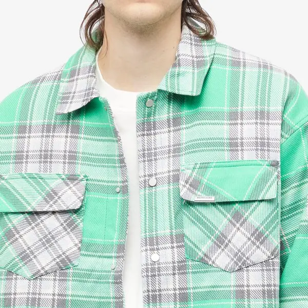 REPRESENT Quilted Flannel Shirt Jacket