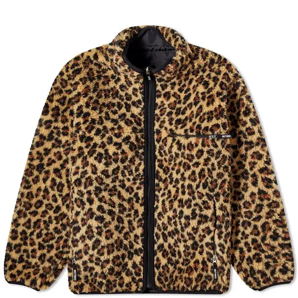 Wacko Maria Reversible Leopard Fleece Jacket In Beige - 70% Off