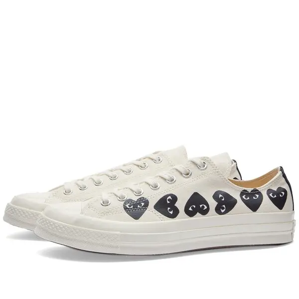 Play Comme Des Garcon X Converse Multi Heart Low Sneakers - Beige
