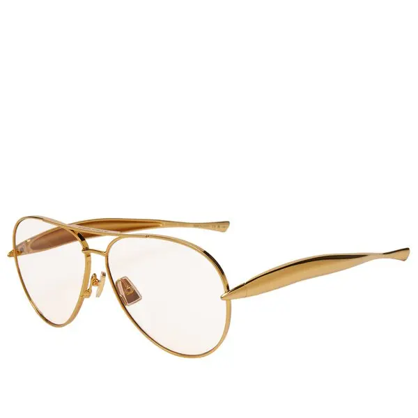 Bottega Veneta Sardine Aviator Sunglasses - Gold/brown