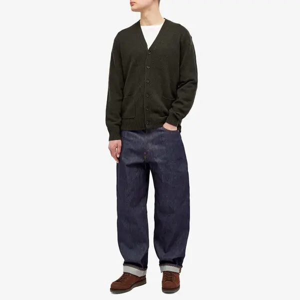 BEAMS 7g Elbow Patch Cardigan