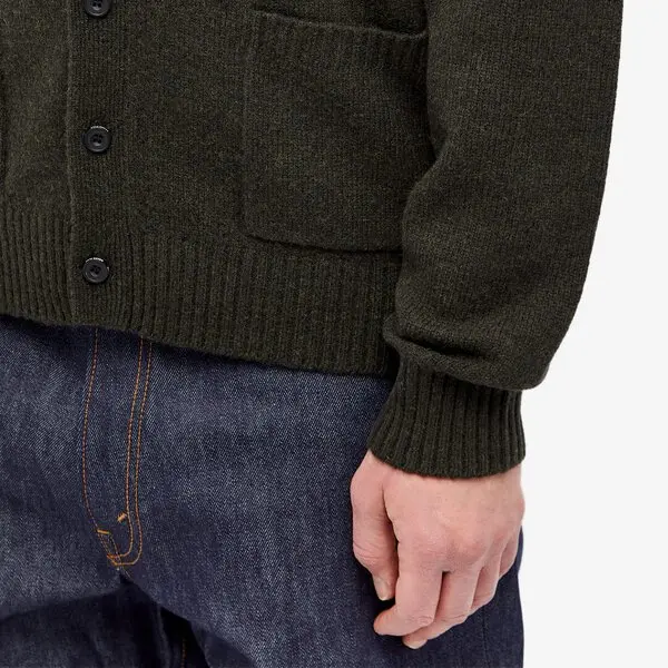 BEAMS 7g Elbow Patch Cardigan