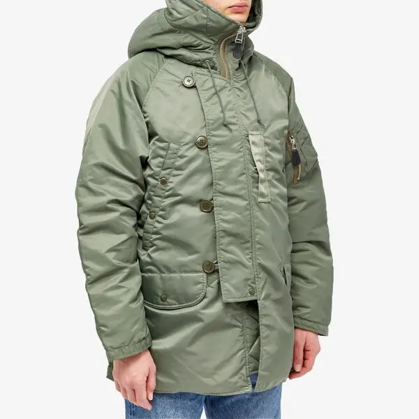 Beams Mil Type N-3b Down Jacket In Sage - 40% Off | Editorialist