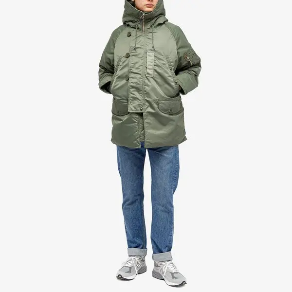 Beams Mil Type N-3b Down Jacket In Sage - 40% Off | Editorialist