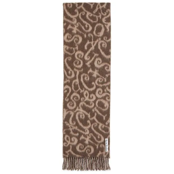 Acne Studios Volf Monogram Scarf - Brown/beige