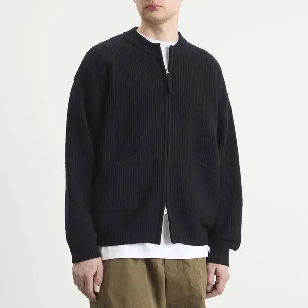 FRIZMWORKS Wool Deck Zip Cardigan - Navy