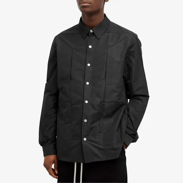 Rick Owens Fogpocket Technical Outershirt In Black - 65% Off