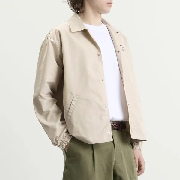 Drole De Monsieur Slogan Coach Jacket - Mastic
