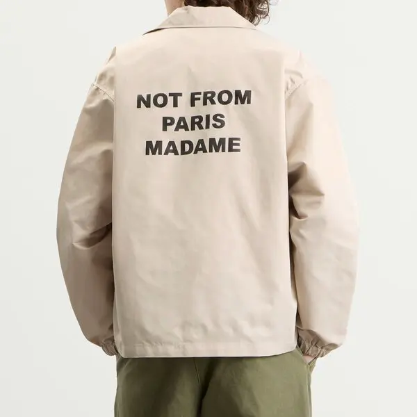 Drole De Monsieur Slogan Coach Jacket - Mastic