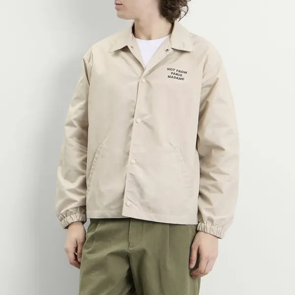 Drole De Monsieur Slogan Coach Jacket - Mastic