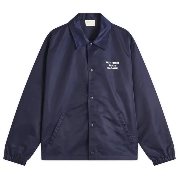 Drole De Monsieur Slogan Coach Jacket - Navy