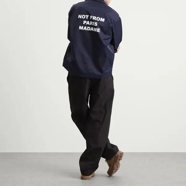 Drole De Monsieur Slogan Coach Jacket - Navy