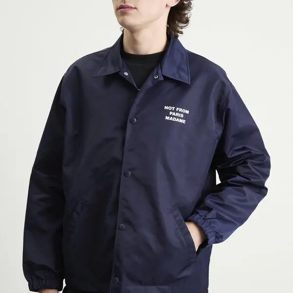Drole De Monsieur Slogan Coach Jacket - Navy