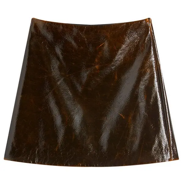 Sportmax Patent-finish Wool Mini Skirt