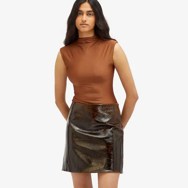 Sportmax Patent-finish Wool Mini Skirt