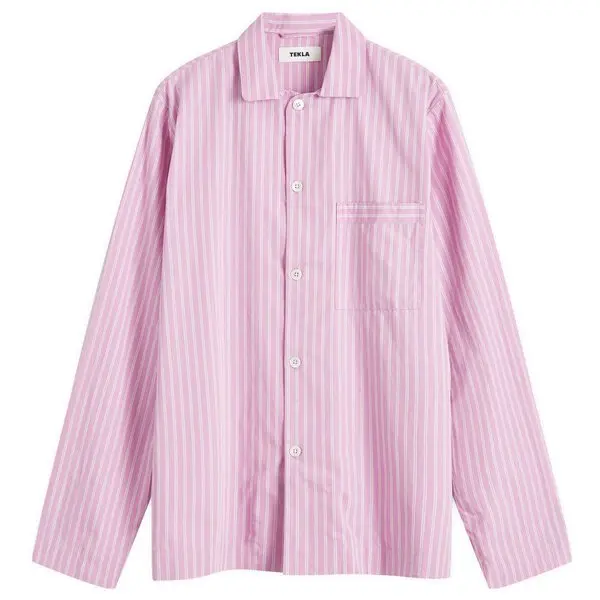 TEKLA Sleep Shirt - Purple Pink Stripes