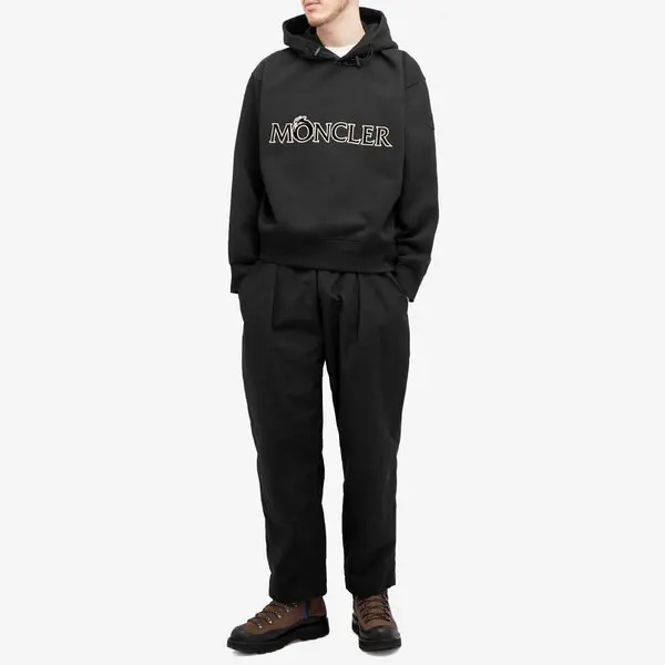 Moncler Dragon Flocked Logo Popover Hoodie