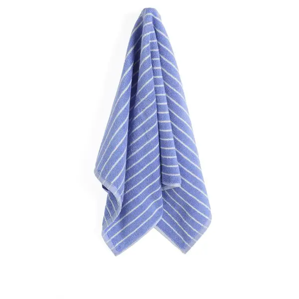 TEKLA Organic Terry Hand Towel - Clear Blue Stripes