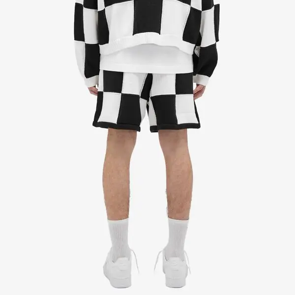 パンツ Cole Buxton Knit Shorts M Cole Buxton Checkered Knit Shorts In Black/White - 50% Off