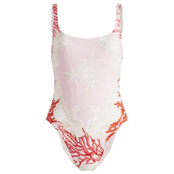 Versace One Piece Swimsuit - Dusty Rose/coral/bone