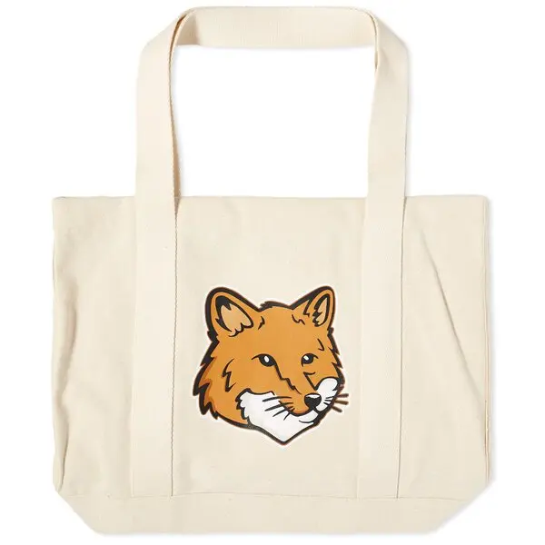 Maison Kitsuné Fox Head Tote Bag - Ecru