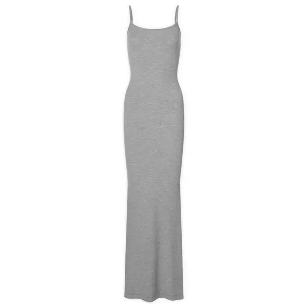 SKIMS Soft Lounge Long Slip Dress - Heather Grey