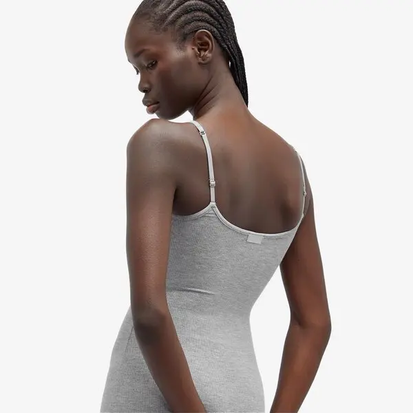 SKIMS Soft Lounge Long Slip Dress - Heather Grey