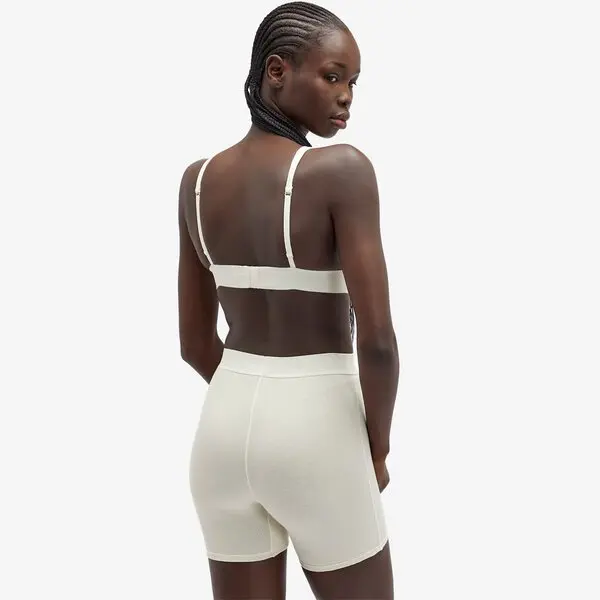 SKIMS Cotton Rib Plunge Bralette - Bone