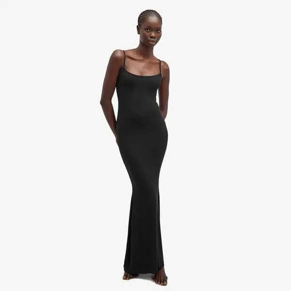 SKIMS Soft Lounge Long Slip Dress - Onyx